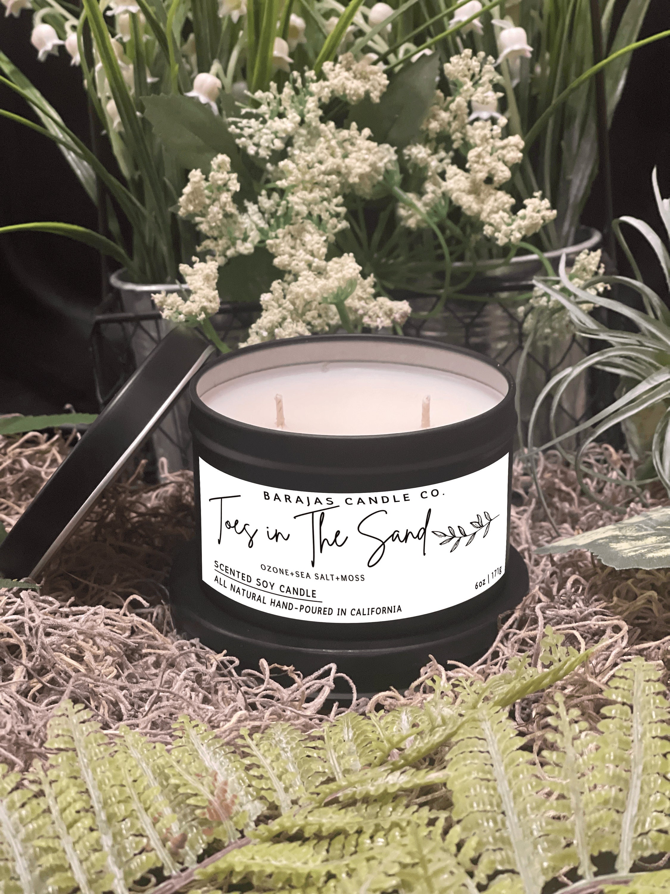 TOES in THE SAND Ozonesea Saltmoss Scented Soy Wax Candles&melts Matte ...