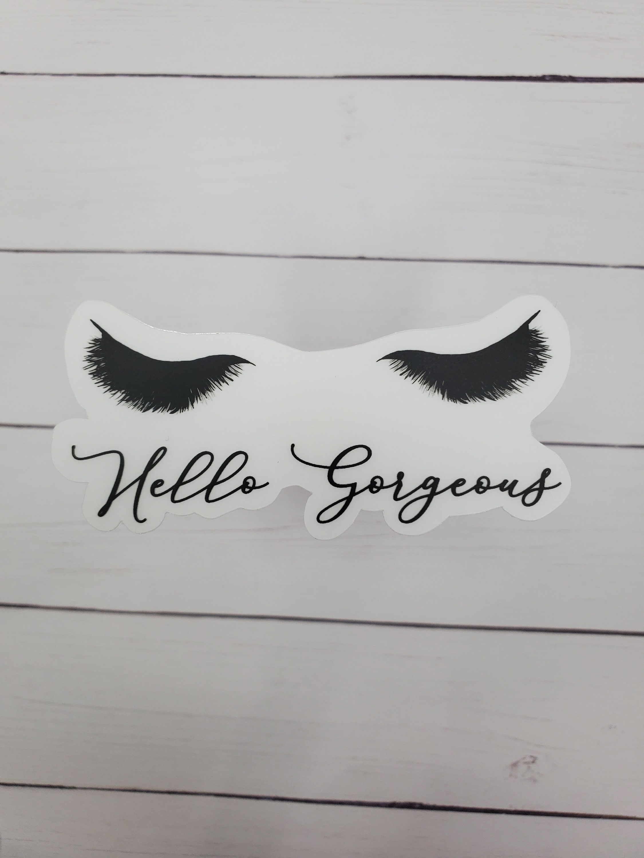 Hello Gorgeous Lashes Sticker Hello Gorgeous Eyelashes - Etsy UK