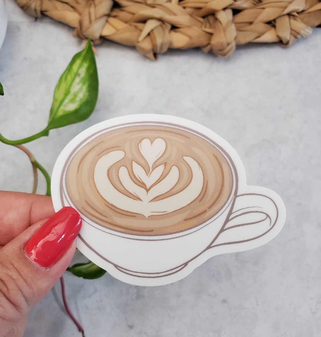 Cafe Latte Stickers, Latte Coffee Sticker, Cafe Stickers, Coffee ...