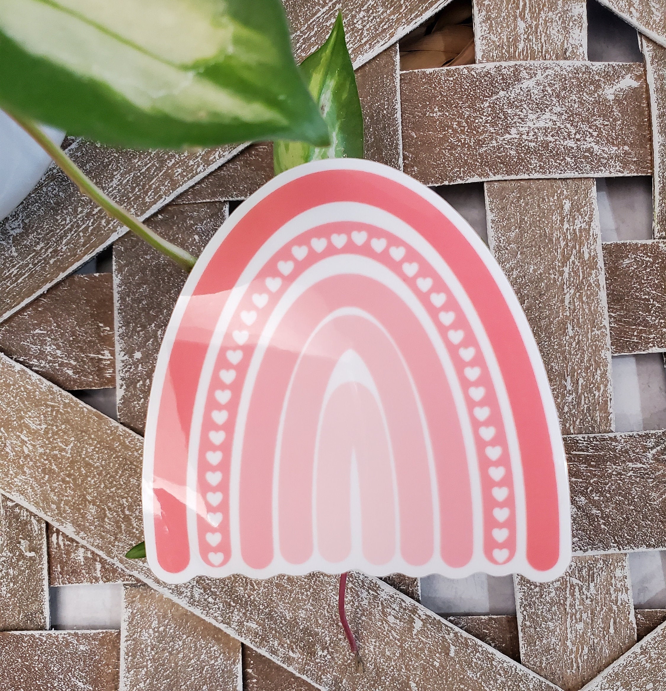 Pink clear rainbow sticker pink rainbow sticker water bottle - Etsy.de