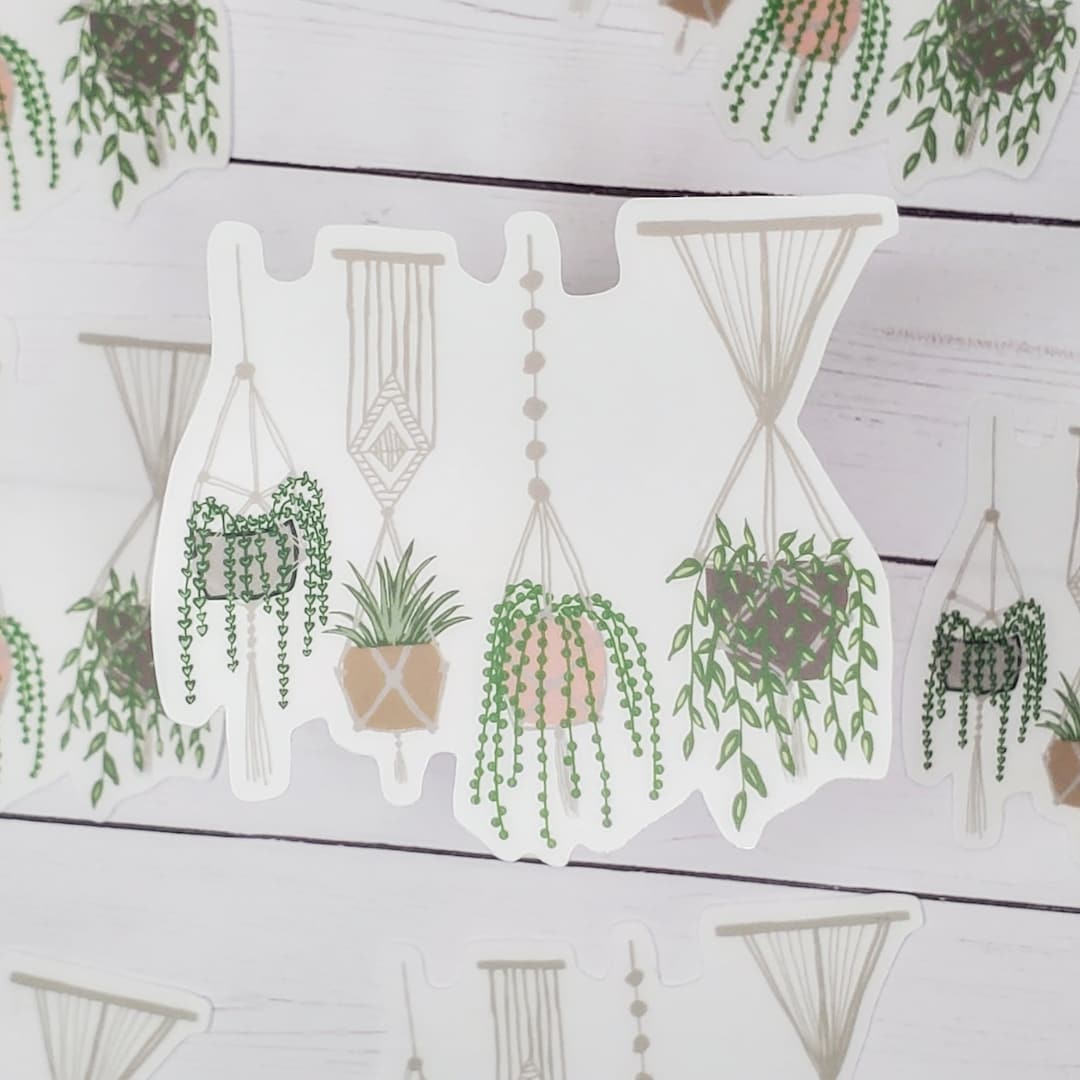 Hanging Plant Sticker, Hanging Plants, House Plant, Plant Stickers ...