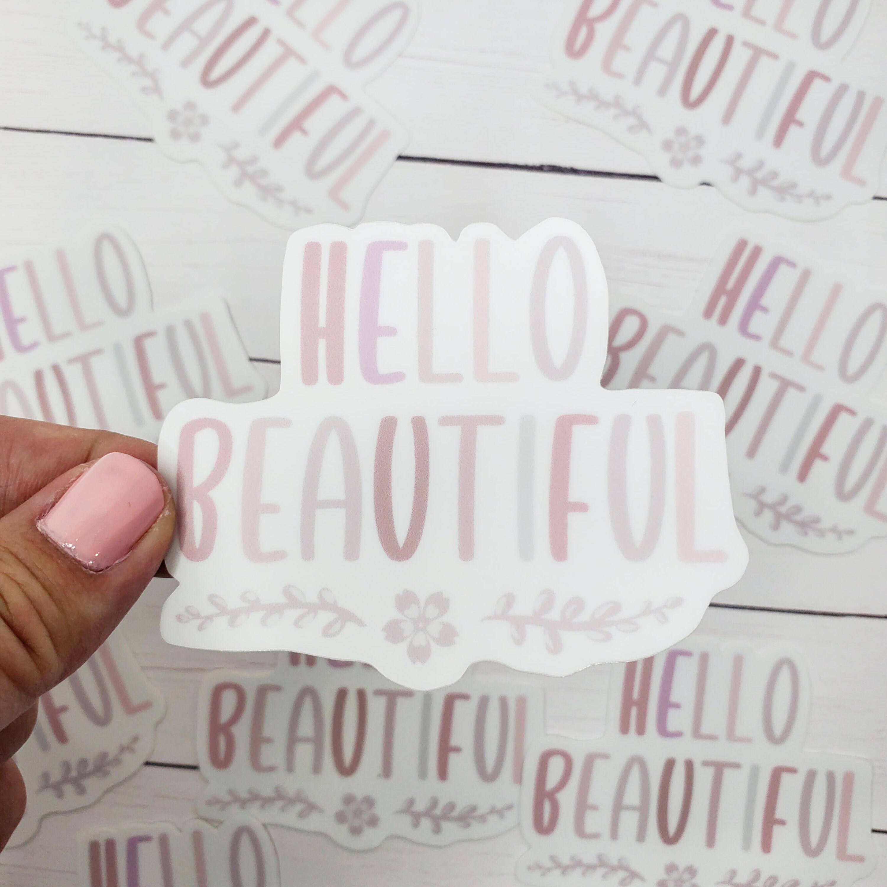 Hello Beautiful Sticker Hello Beautiful Beautiful Quote - Etsy