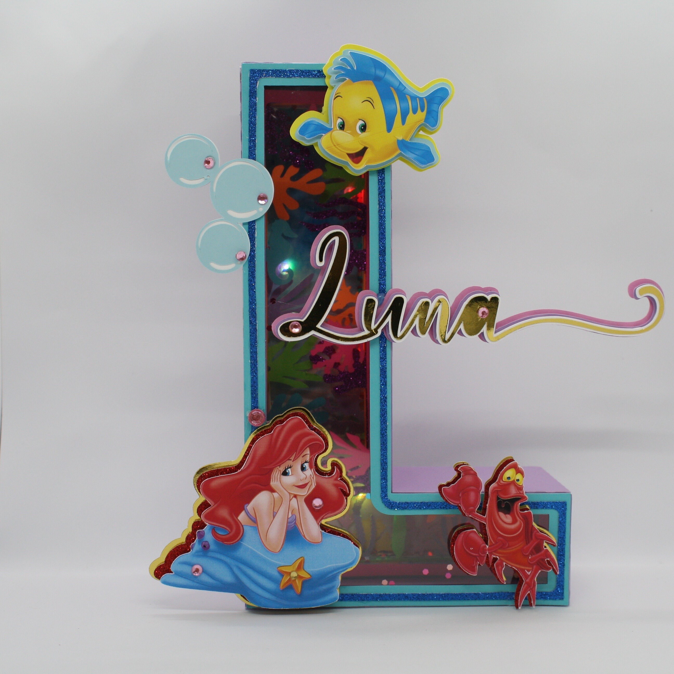 Little Mermaid-ariel Little Mermaid-little Mermaid 3D Letter-little ...