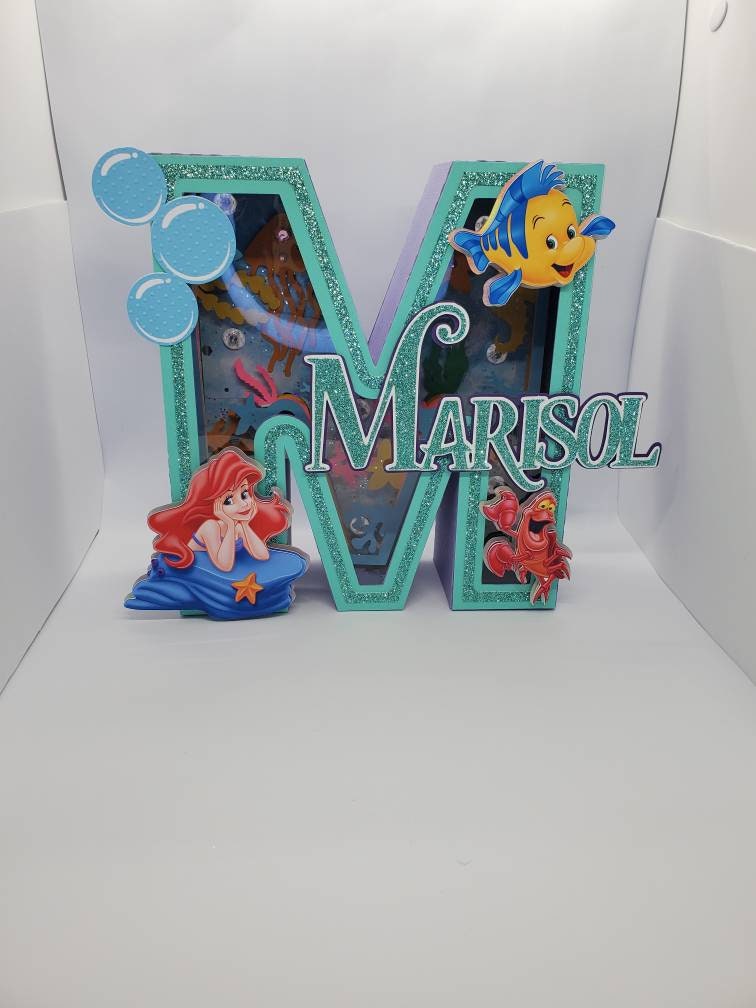 Little Mermaid-ariel Little Mermaid-little Mermaid 3D Letter-little ...
