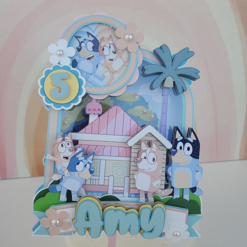Bluey Birthday,bluey Shaker Cake Topper,bluey Party,bluey Theme Party ...