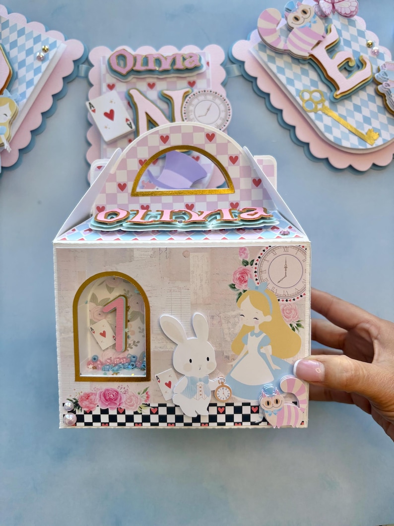 Alice in Wonderland Favor Boxes/alice in Wonderland Gabble Boxes/alice ...