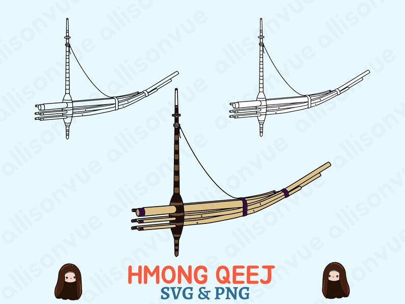Hmong Qeej SVG Hmoob Wind Instrument Clipart Southeast | Etsy