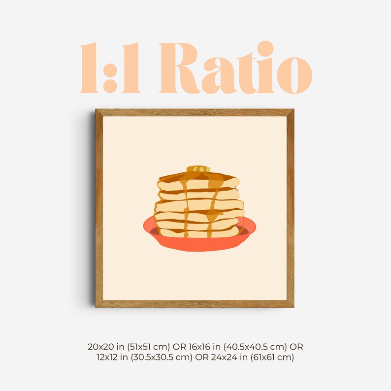 Pancake Stack Art Print – Digital Download | Breakfast Kitchen Wall Art ...