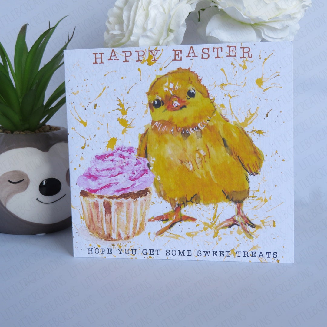 Easter Chick Card, Personalised Happy Easter Luxury Greeting Card ...