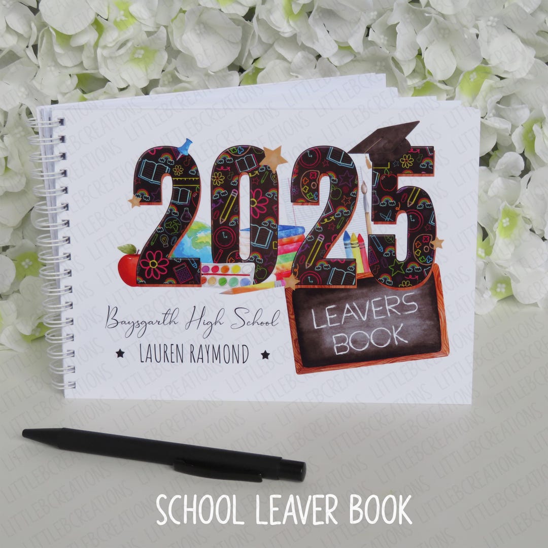 Personalised School Leavers Message Book, 2025 End of Term, Primary ...