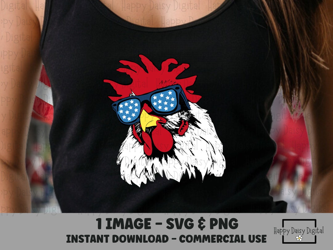 Pollo SVG, Pollo PNG, Pollo Clipart, Pollo en Gafas de Sol, 4 de julio ...
