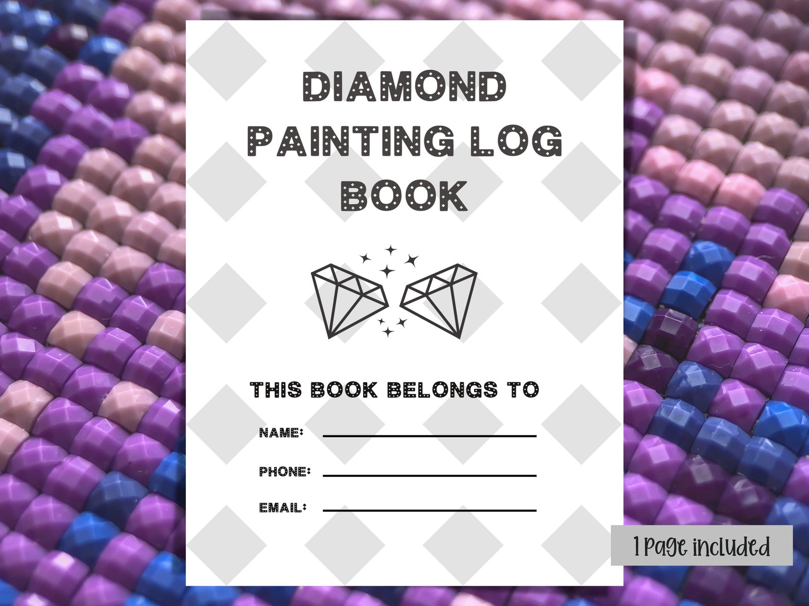 Diamond Painting, Printable Digital Diamond Painting Log Book, Diamond ...