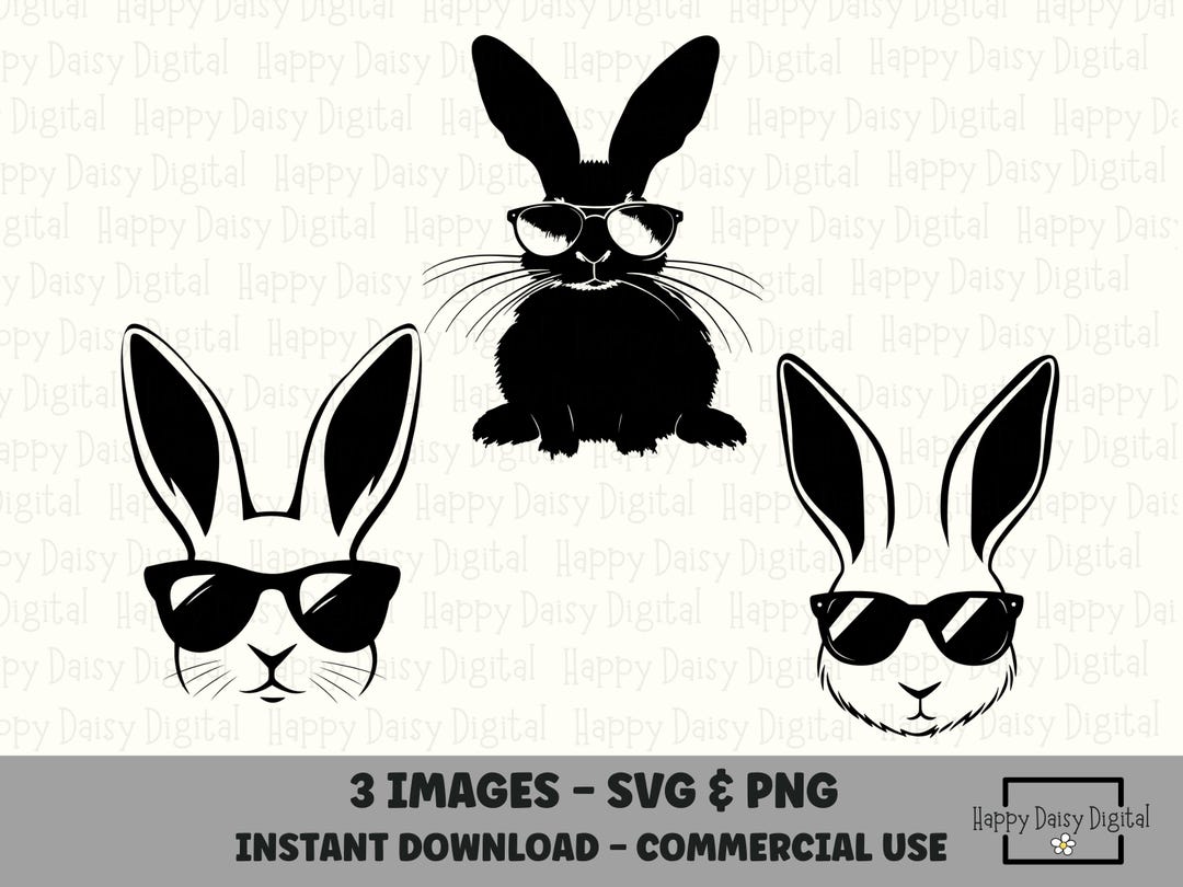 Easter Bunny in Sunglasses, Easter SVG, Easter PNG, Easter Bunny SVG ...