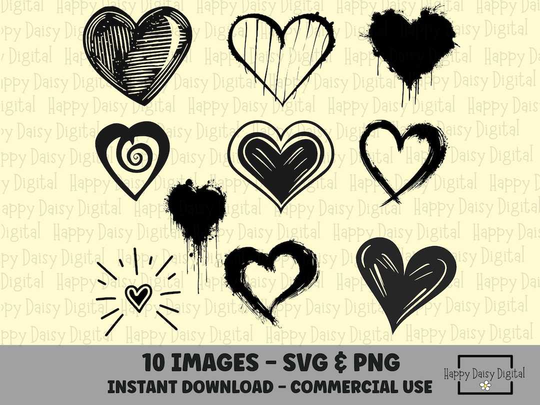 Heart SVG Bundle, Heart Design SVG, Heart Pattern SVG, Heart Outline ...