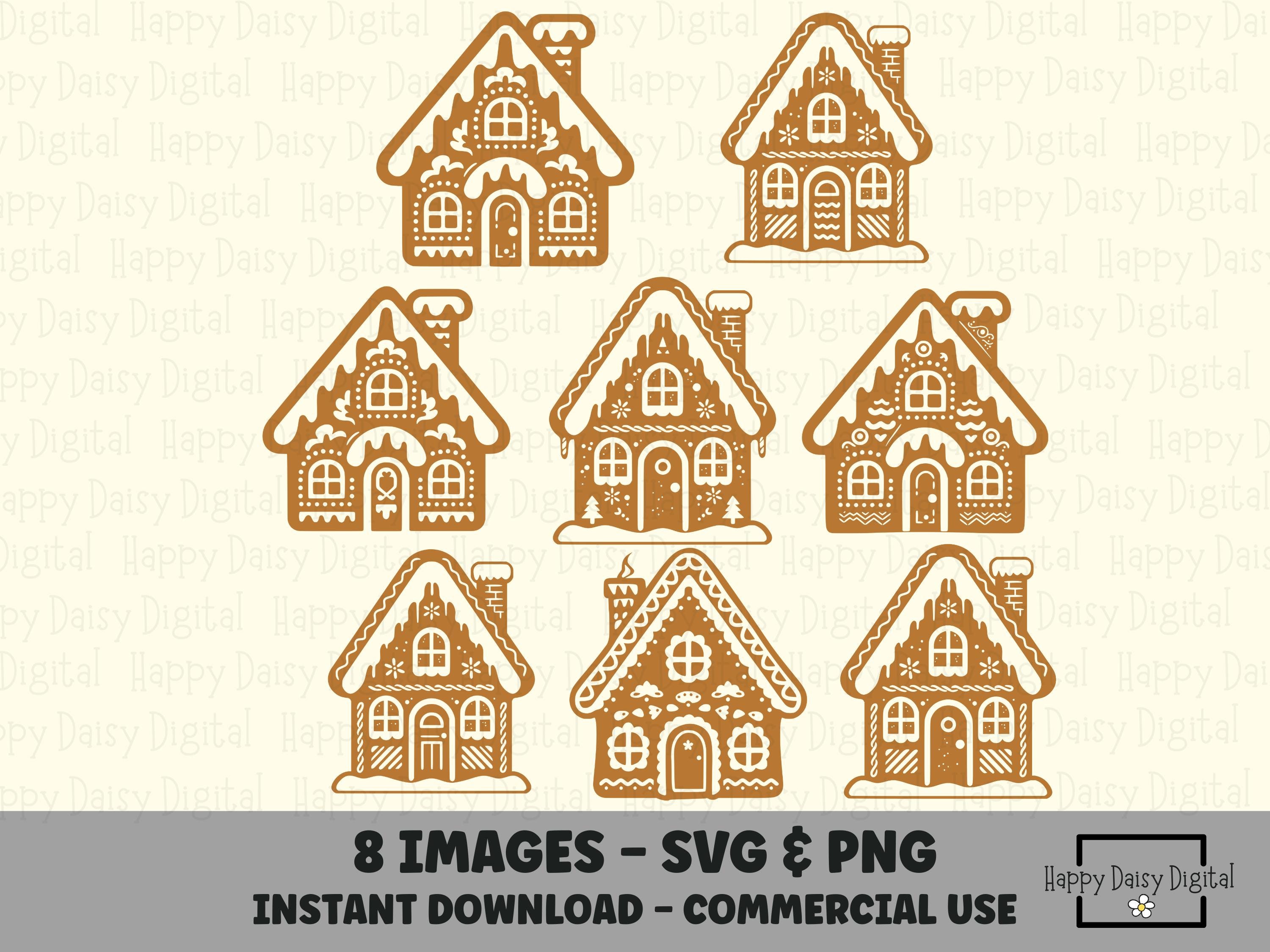 Gingerbread House SVG PNG Bundle Christmas Shirt Design Commercial Use ...
