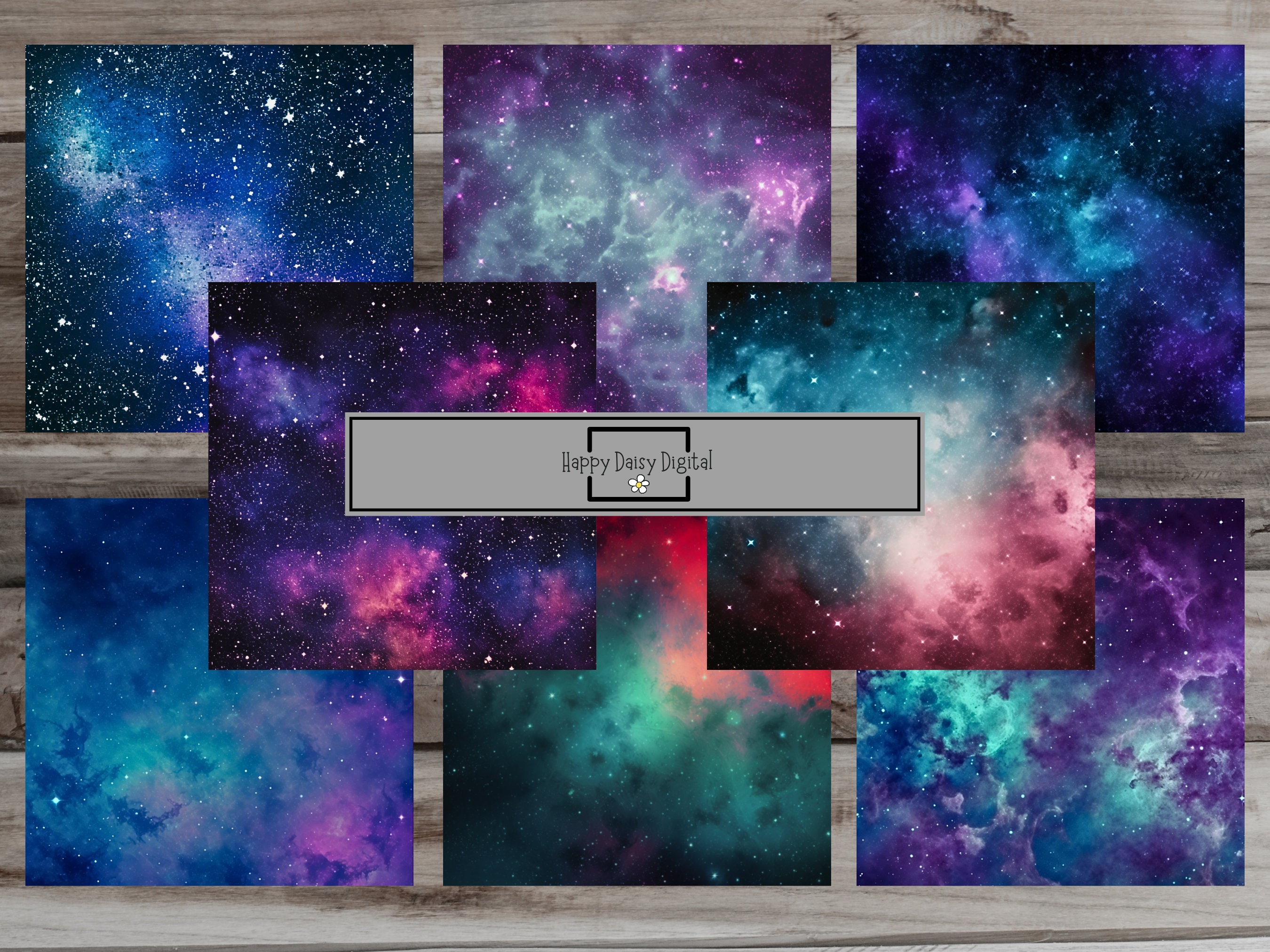 Galaxy Digital Paper, Stars Paper, Digital Nightime Texture, Space ...