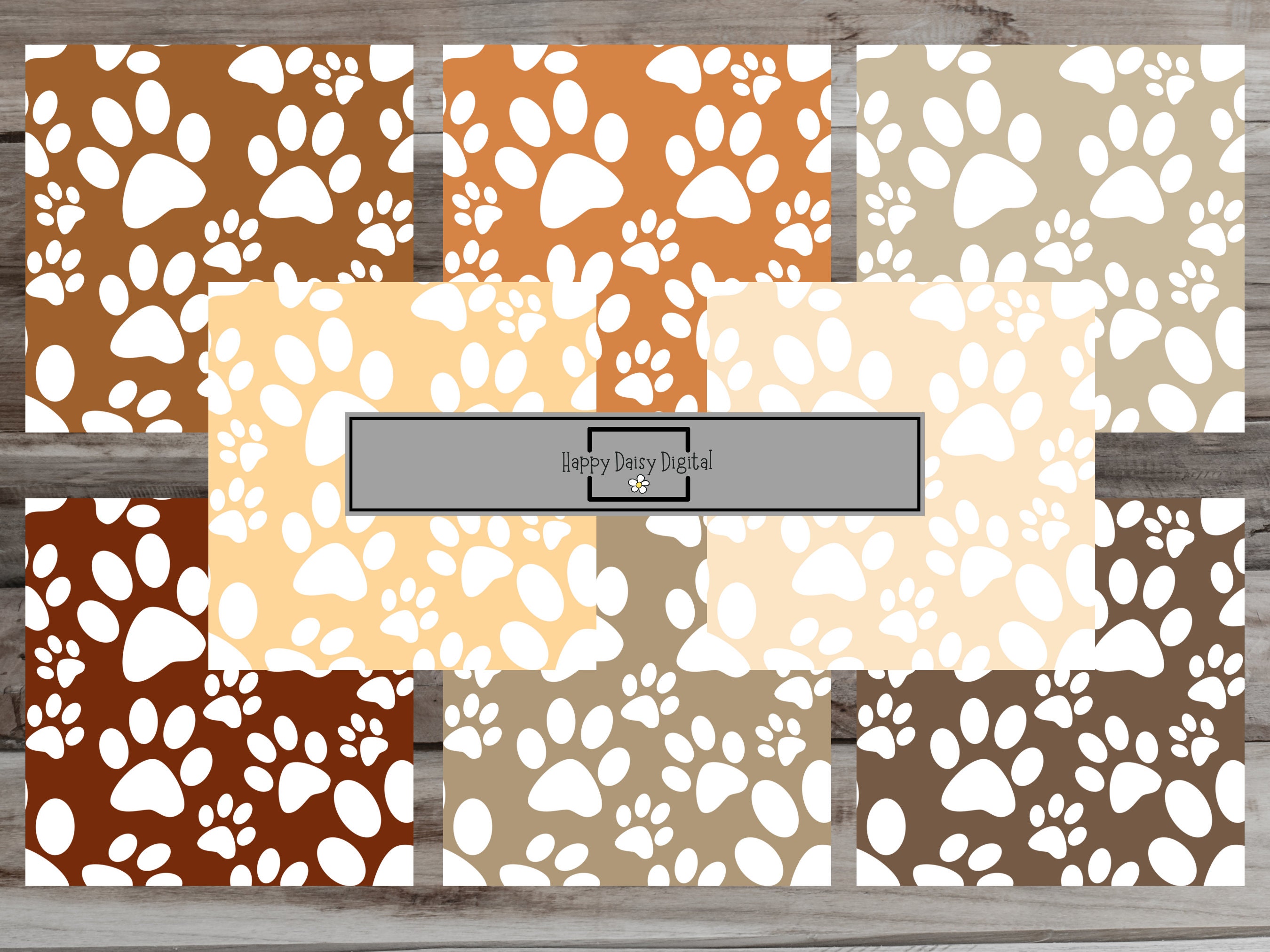 Dog Paw Prints, Rainbow Paper, Digital Paper, Digital Backdrop ...