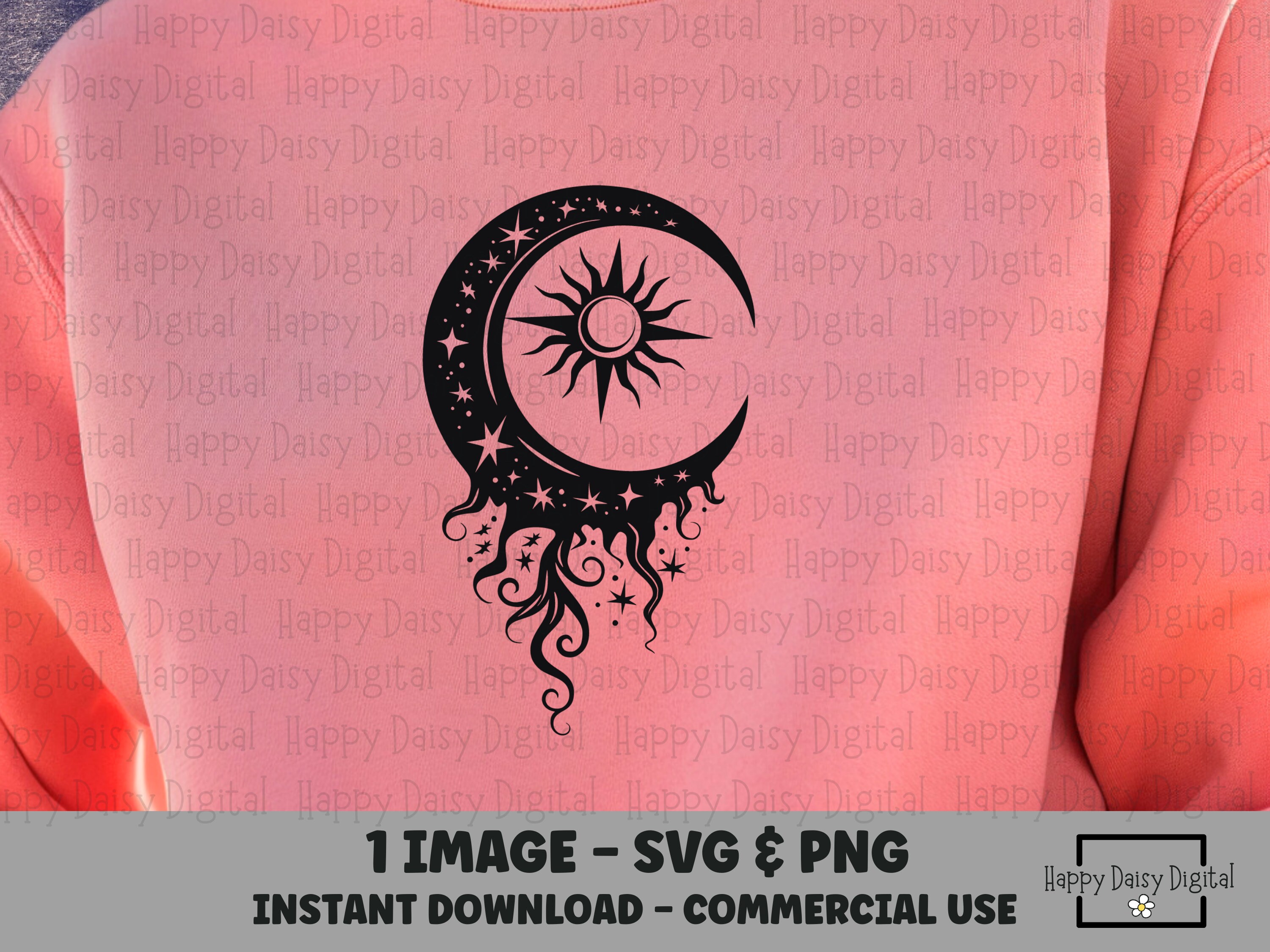Sun and Moon Svg, Sun and Moon PNG, Sun PNG, Sun Clipart, Moon PNG, Sun ...