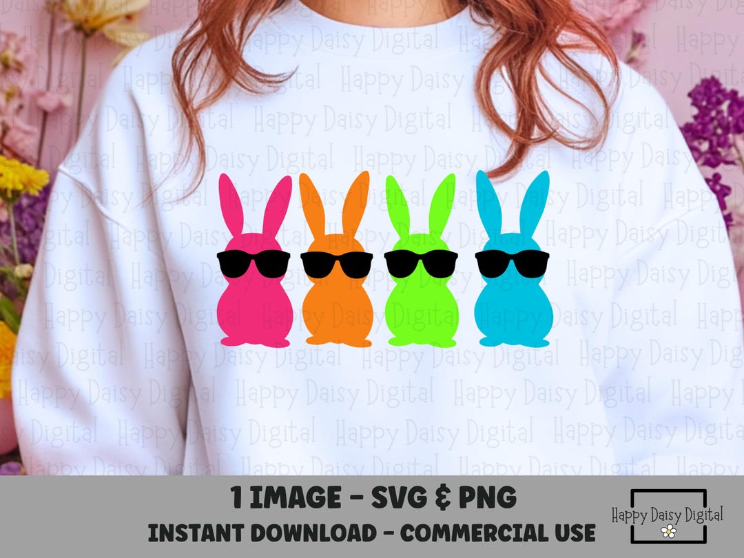 Easter Bunny in Sunglasses, Easter SVG, Easter PNG, Easter Bunny SVG ...