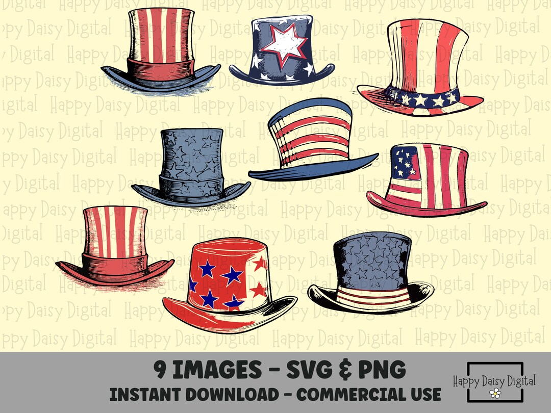 American Flag Hat SVG, American Flag Hat PNG, American Flag Clipart ...