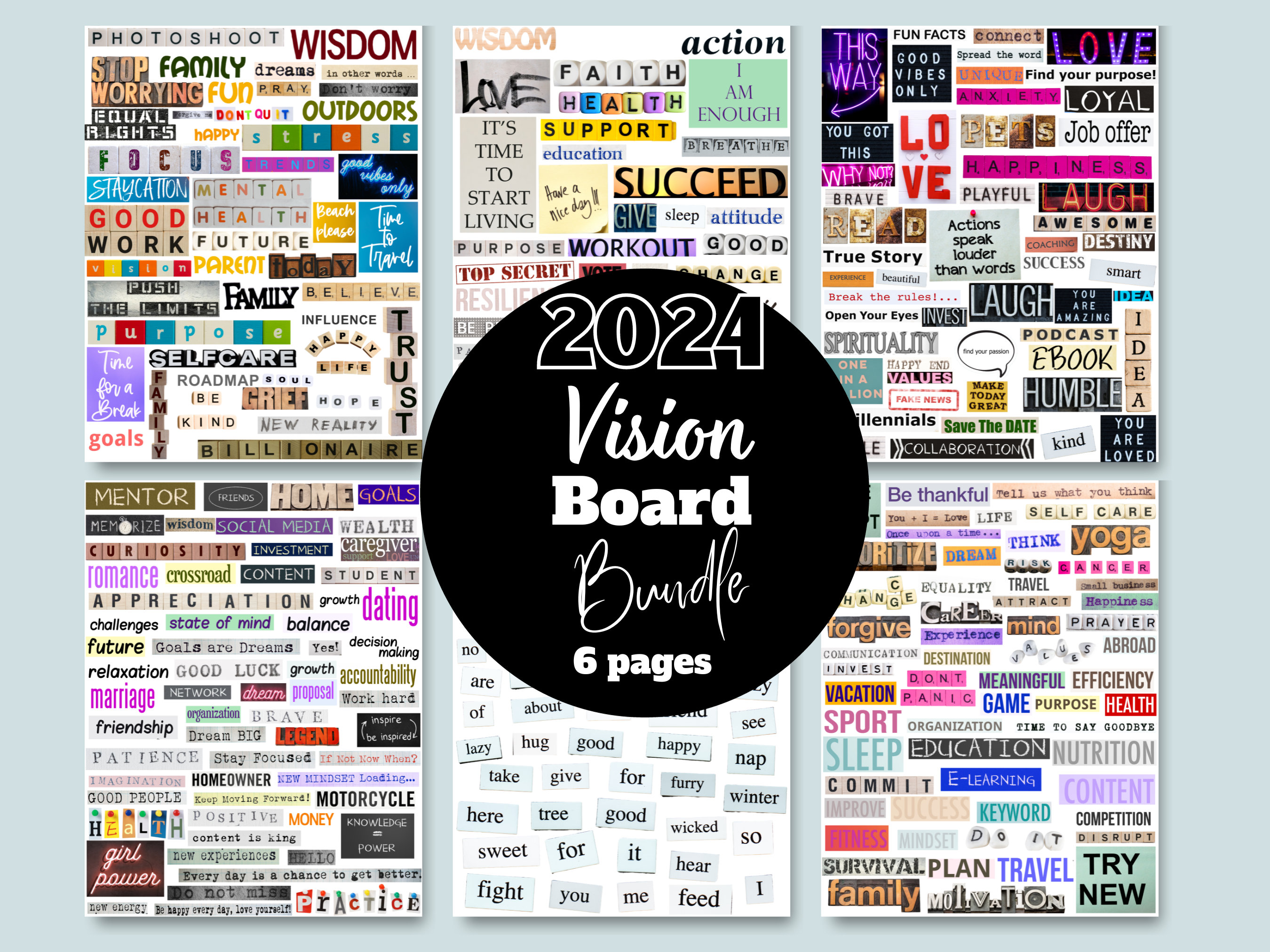 2024 Vision Board Kit Ultimate Vision Board Vision Board Bundle Dream ...