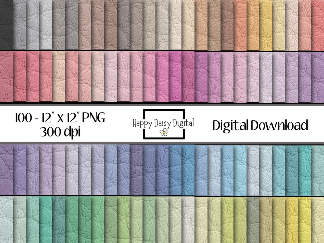 100 Colors Leather Texture Digital Paper, Digital Backdrop, Scrapbook ...