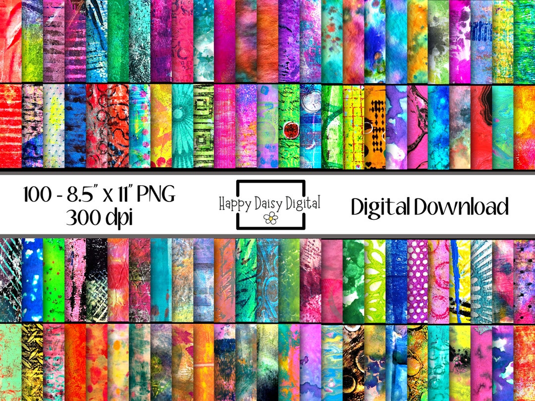 Mixed Media Art, Digital Paper, Digital Backdrop, Scrapbook Paper ...