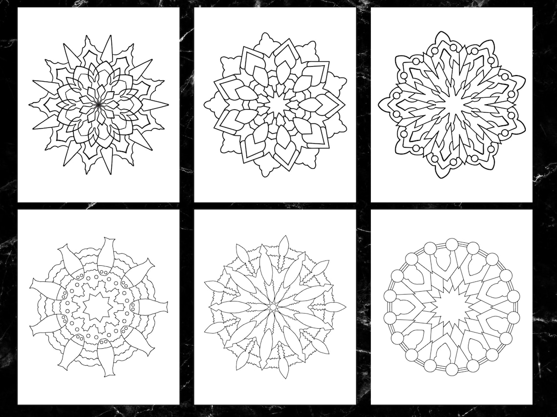 50 Simple Mandalas Coloring Pages Adult Kids Eldery - Etsy