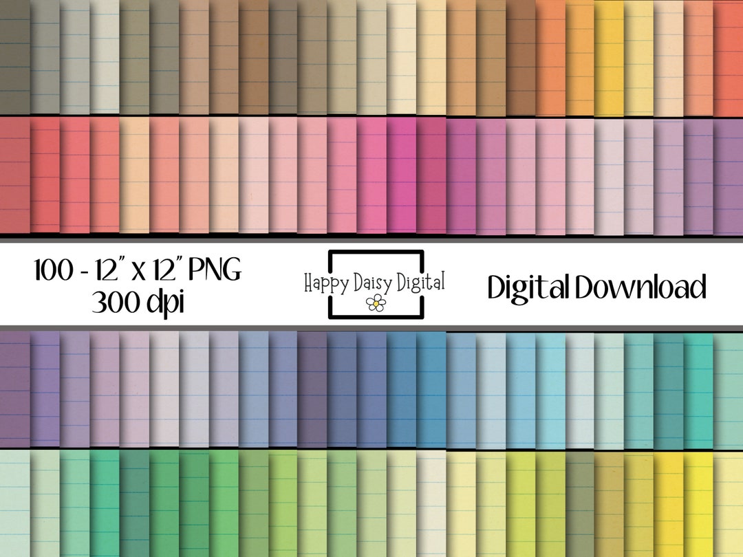 Lined Notebook Paper, Digital Paper, Digital Backdrop, Scrapbook Paper ...