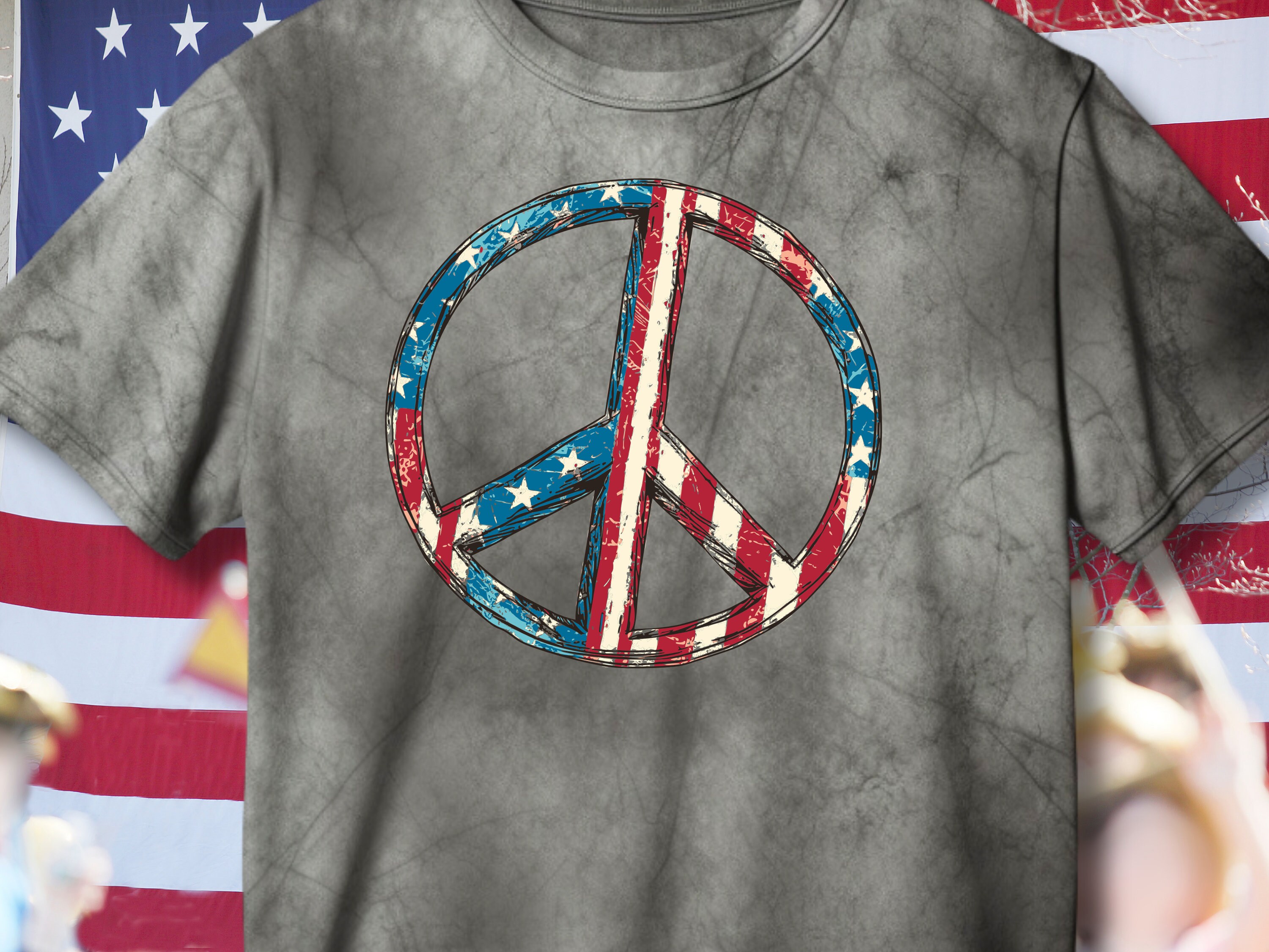 Peace Sign SVG, Peace Sign PNG, Peace Sign Clipart, American Flag Peace ...