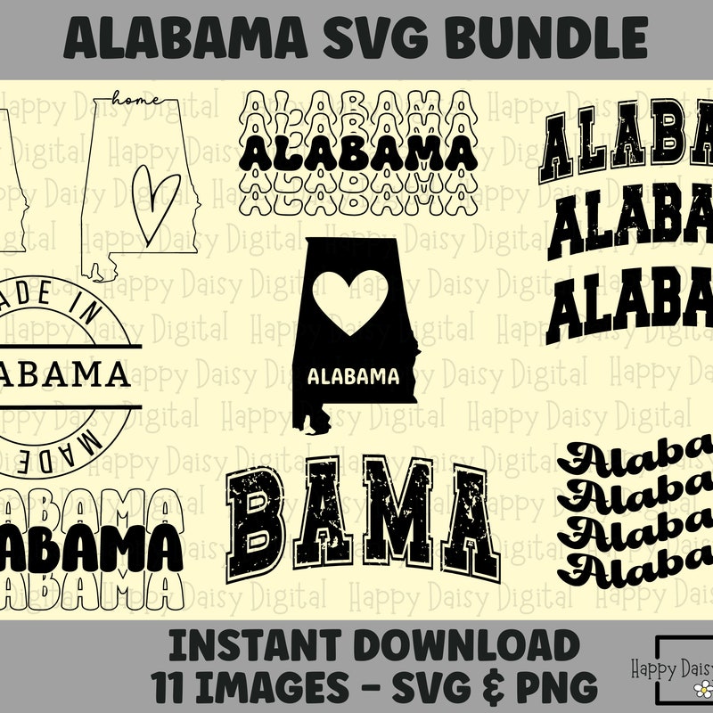 Alabama Svg - Etsy