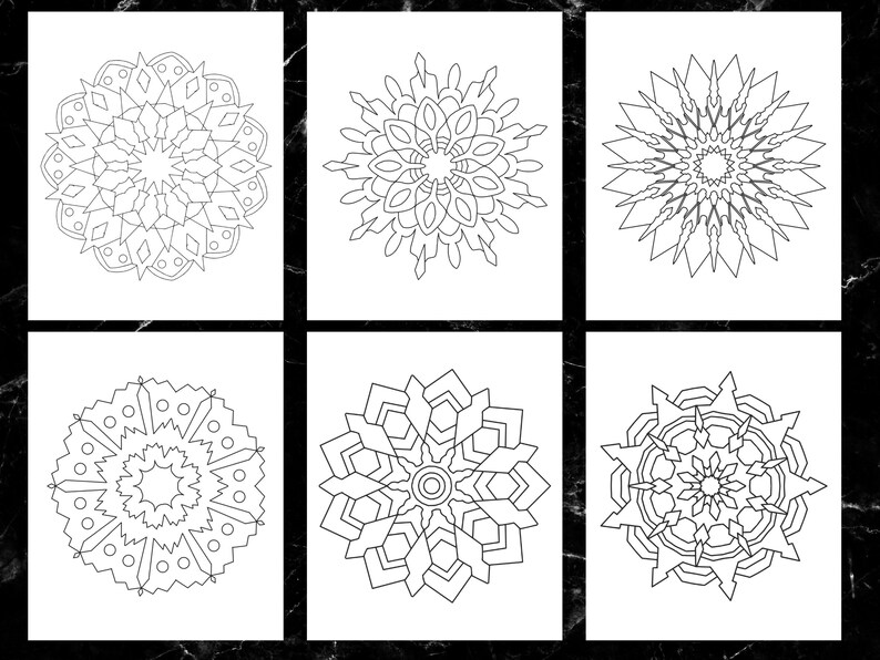 50 Simple Mandalas Coloring Pages Adult Kids Eldery - Etsy