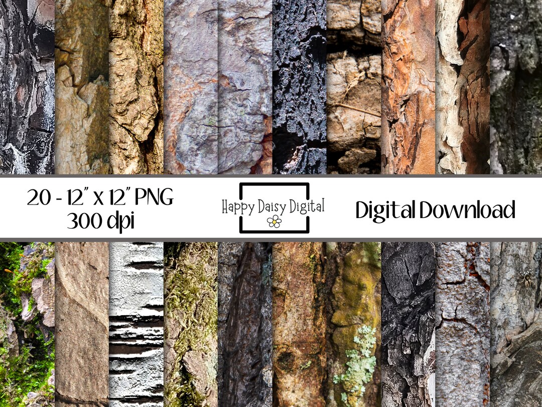 Tree Bark Texture, Digital Paper, Digital Background, Scrapbook Paper ...