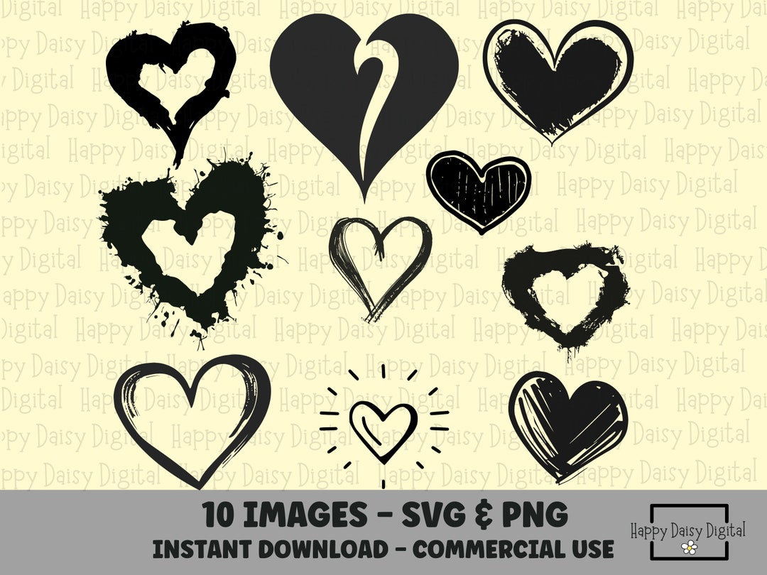 Heart SVG Bundle, Heart Design SVG, Dripping Heart SVG, Heart Outline ...