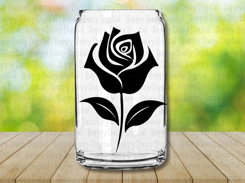 Rosa SVG, Rosa PNG, Rosa Silueta SVG, Flor del Mes de Nacimiento, Flor ...