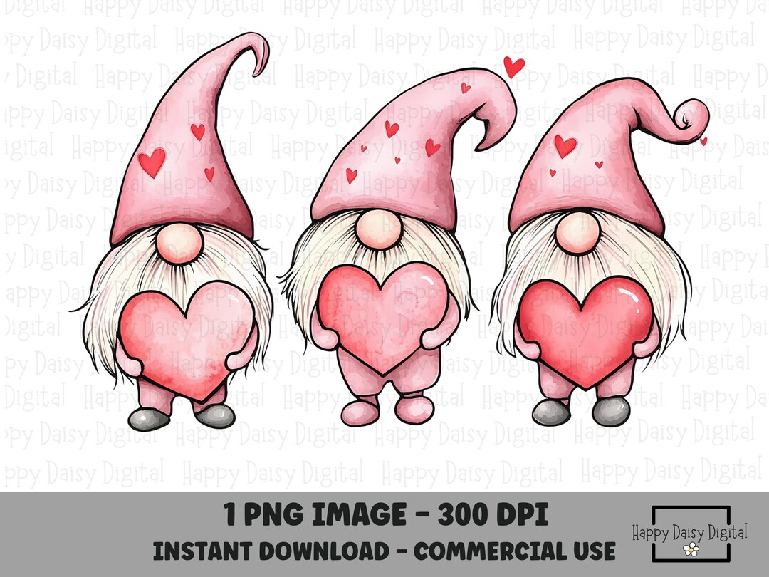 Valentine Gnome PNG, Gnome With Heart, Valentines Day PNG, Valentines ...