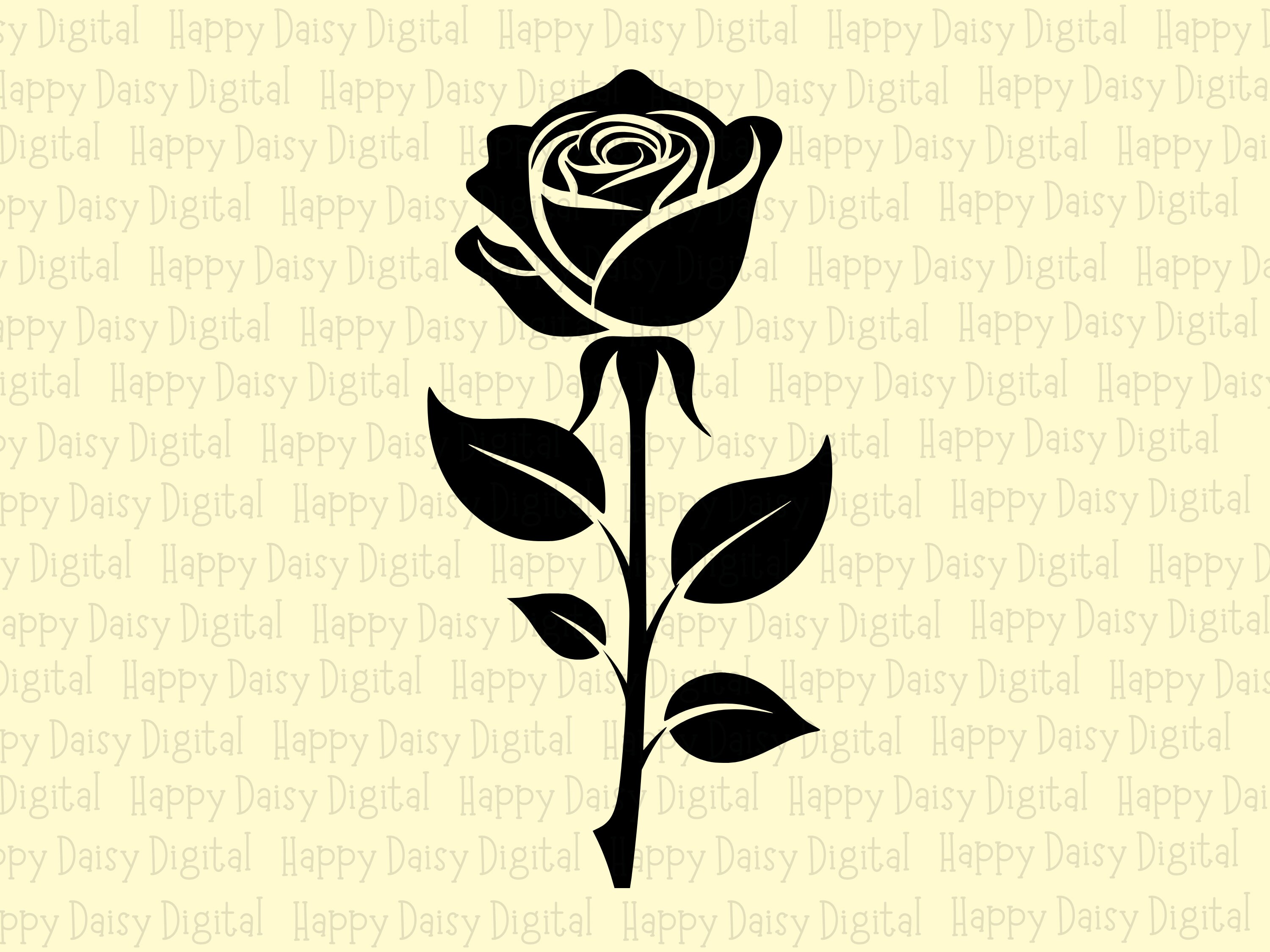 Rose SVG, Rose PNG, Rose Silhouette SVG, Birth Month Flower, Birth ...