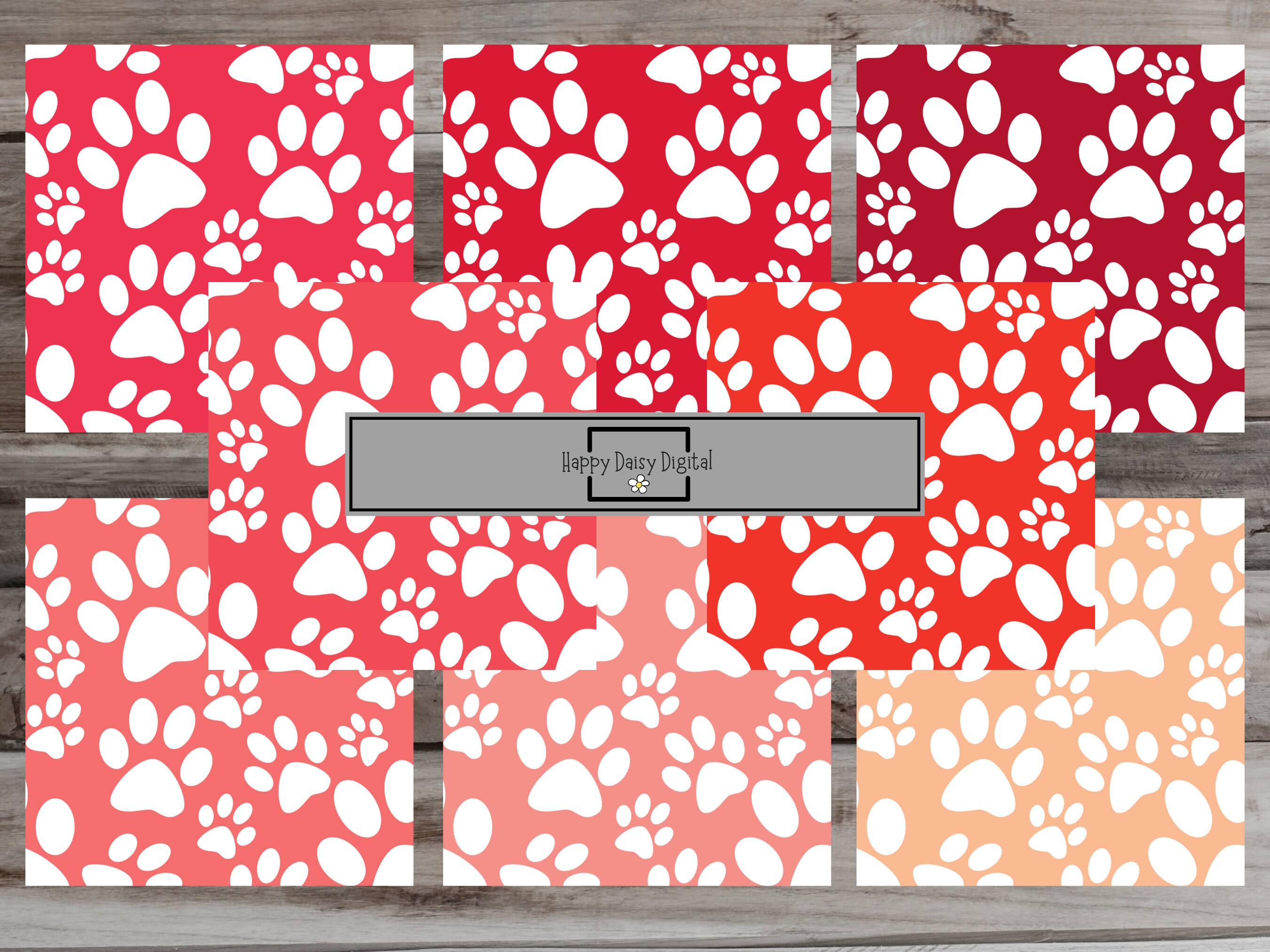 Dog Paw Prints, Rainbow Paper, Digital Paper, Digital Backdrop ...