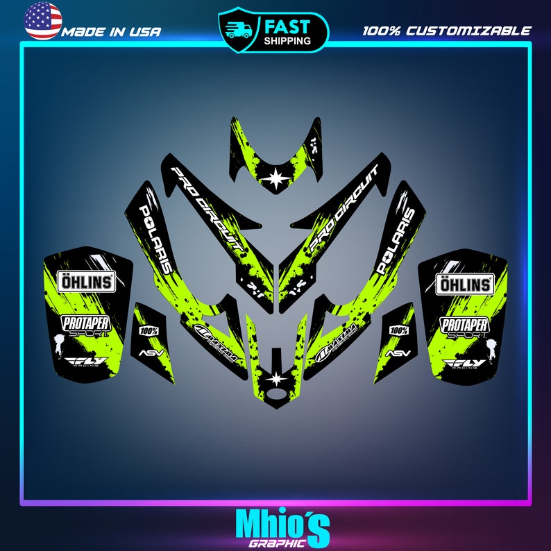 Polaris Predator 500 Graphics Full Decals Stickers Kit Atv| Polaris ...