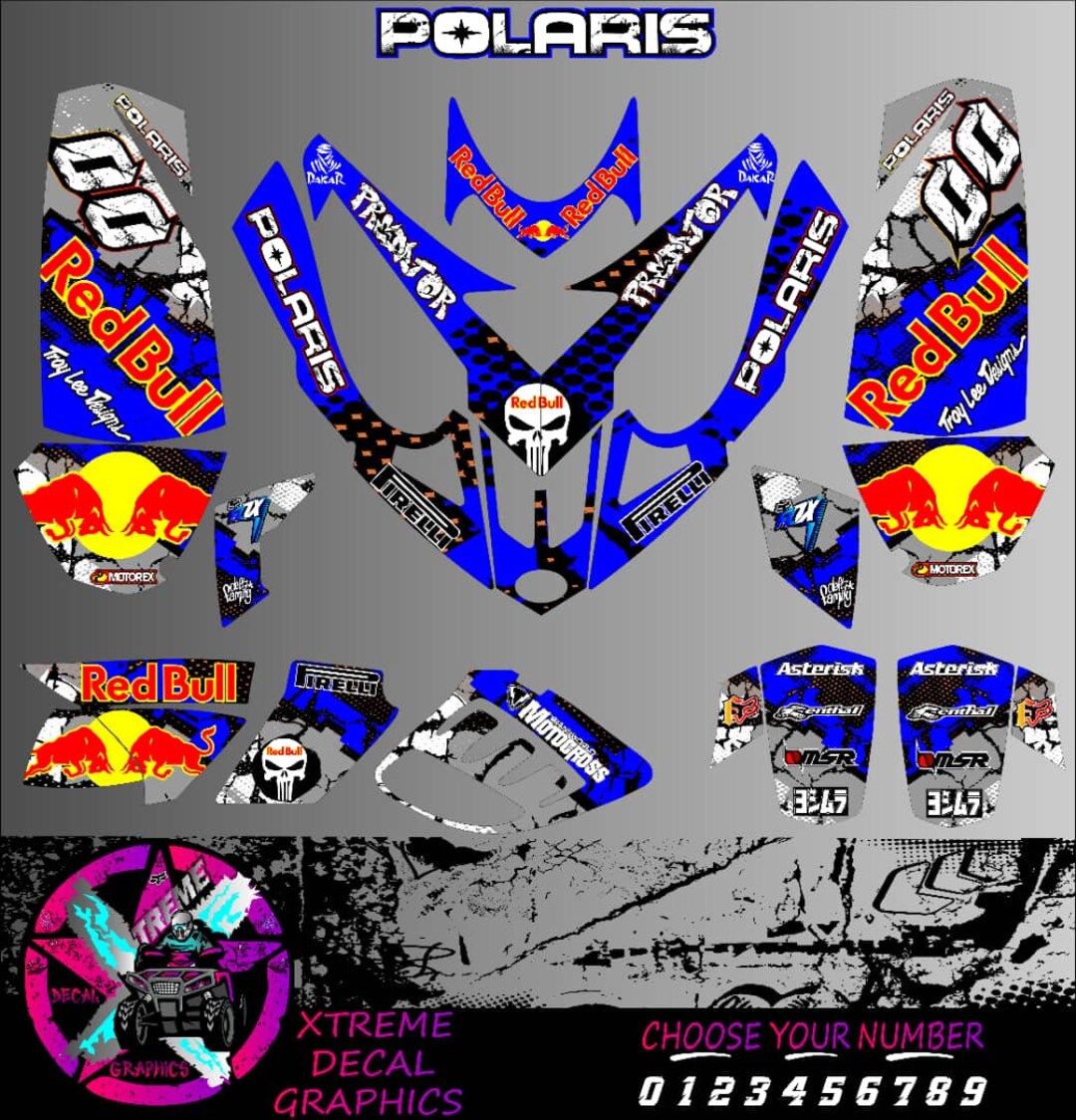 Polaris Predator 500 Graphics Full Decals Stickers Kit Atv - Etsy