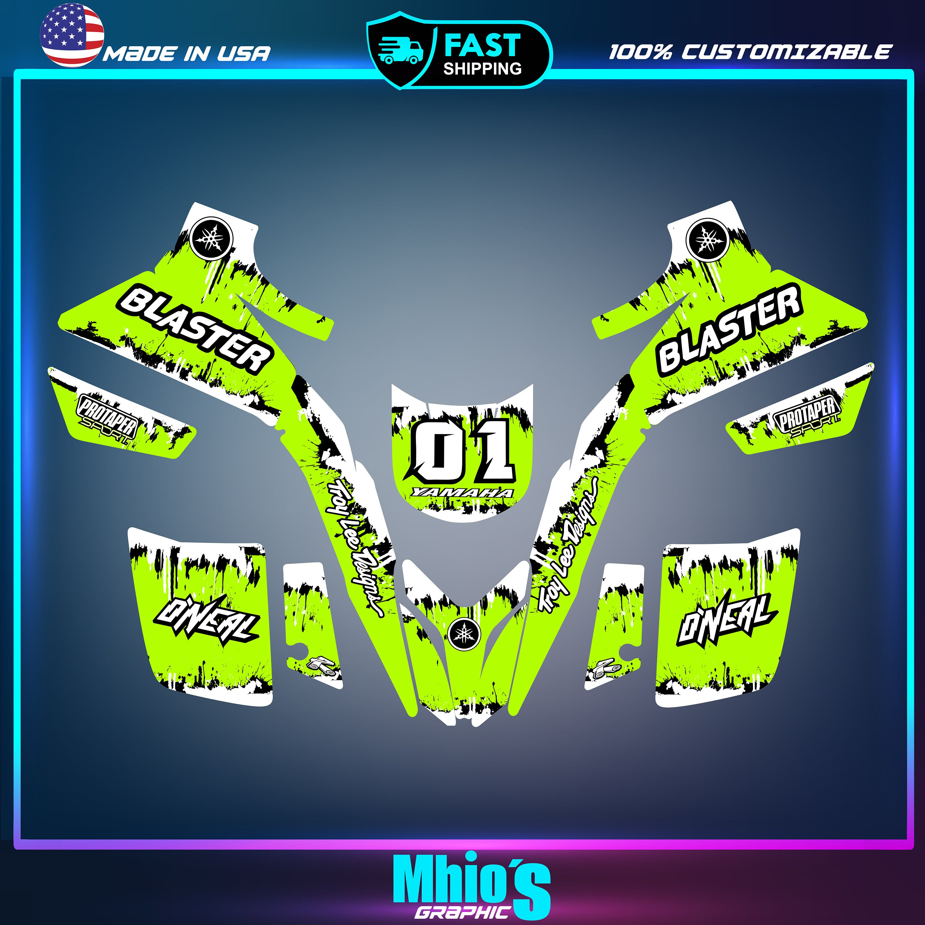 Yamaha Blaster YFS 200 Yfs200 Decals Graphics Stickers Full Kit ATV ...