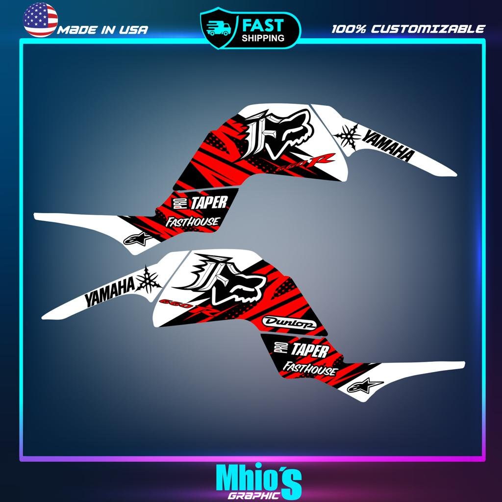 Yamaha Raptor 660 Kit Graphics Decals Stickers Atv Wrap Quad All Year ...