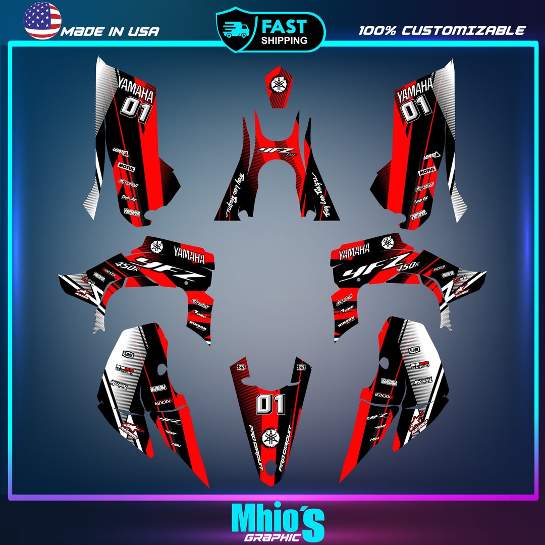 Yamaha YFZ 450R 450X Graphics Kit 2014 2016 2018 to 2023 Decals ...