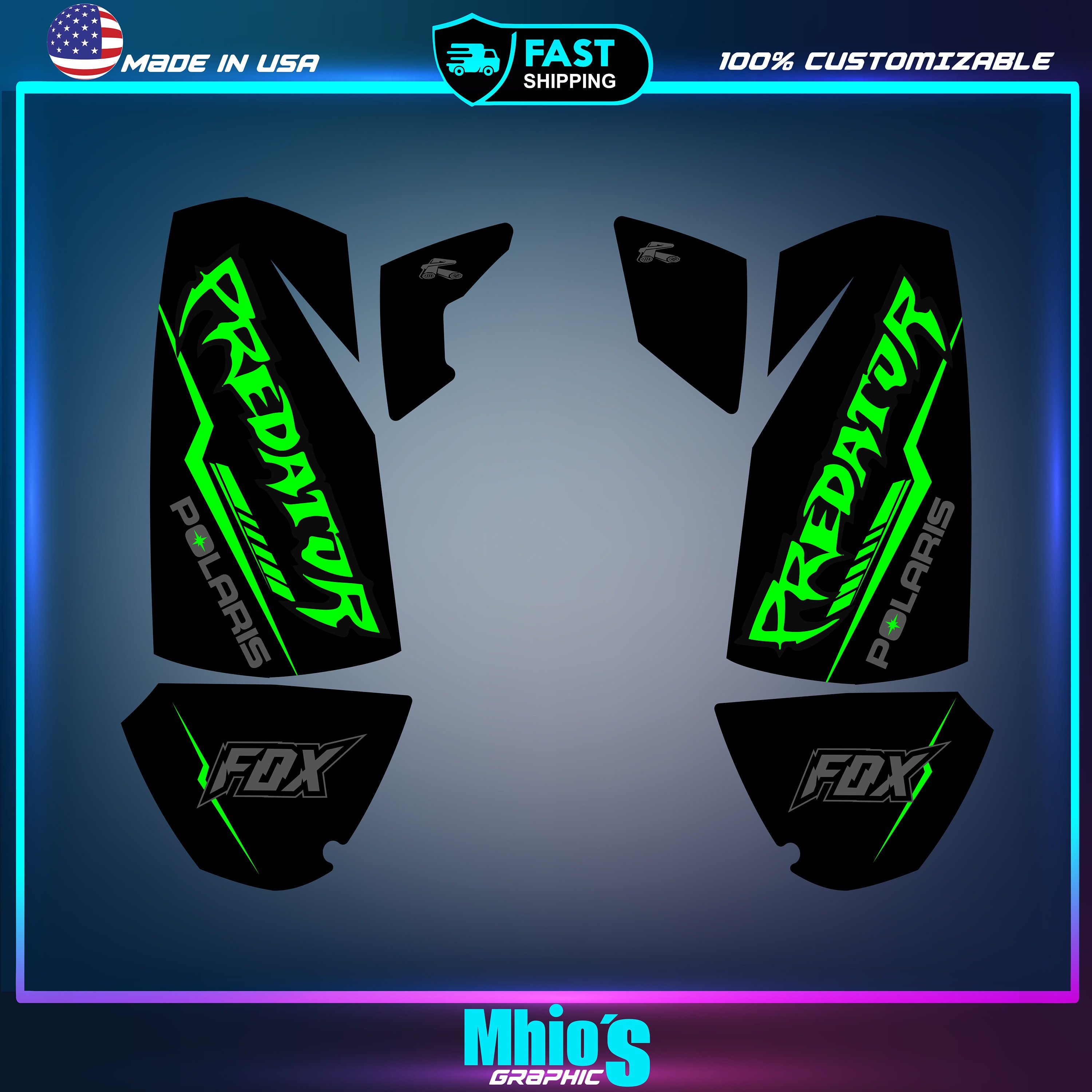 Polaris Predator 500 Graphics Decals Stickers Full Kit Atv Wrap Quad ...