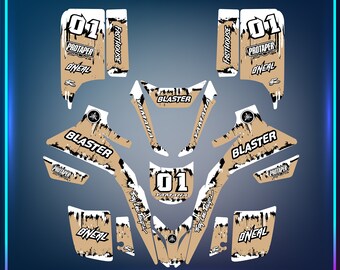 Yamaha Blaster YFS 200 ATV Quad Graphics Full Kit ATV Quad Vinyl Decals ...