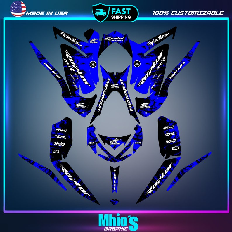 Yamaha Raptor 700 700R Graphics Kit 2013 2017 2022 to 2025 Decals ...