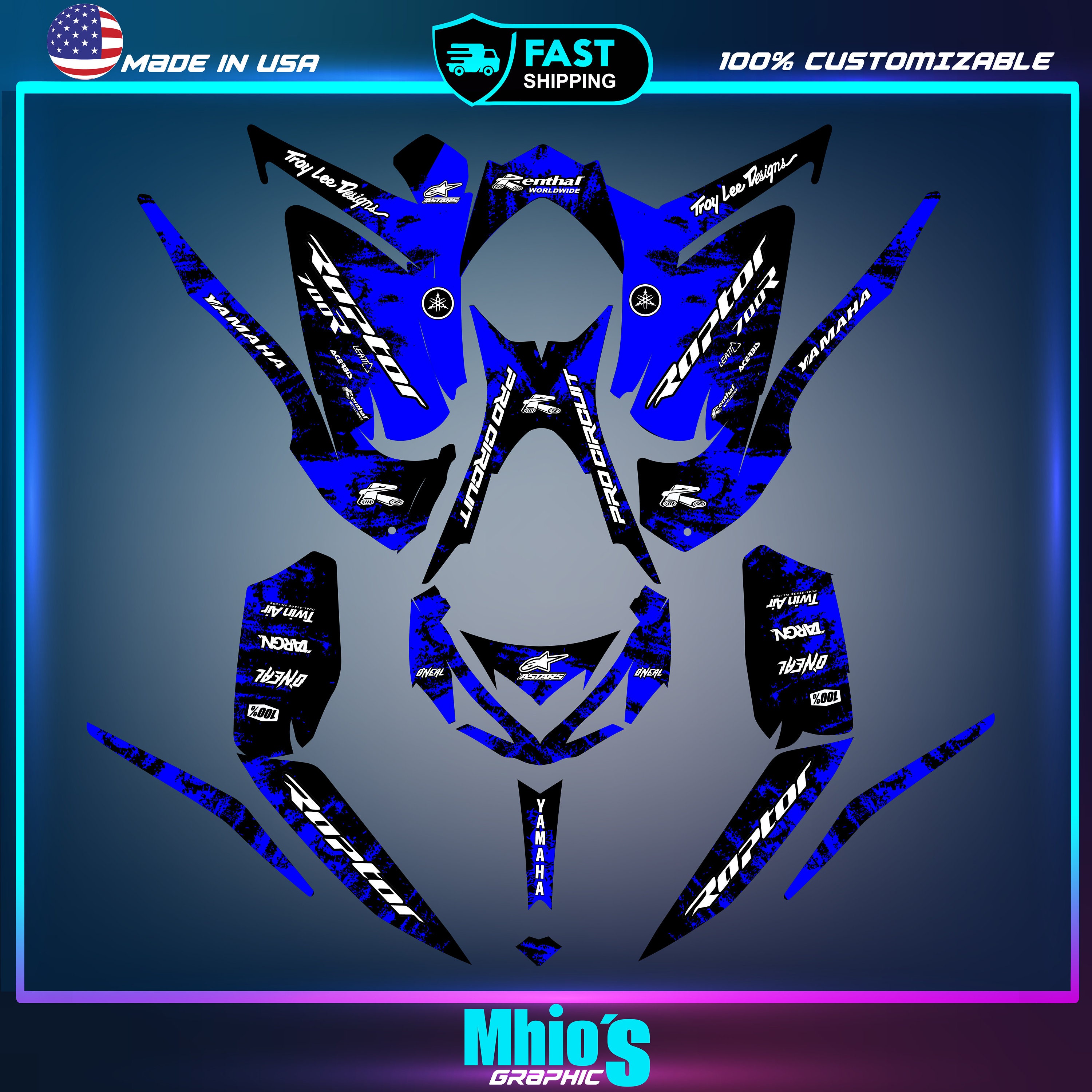 Yamaha Raptor 700 700R Graphics Kit 2013 2017 2022 to 2025 Decals ...