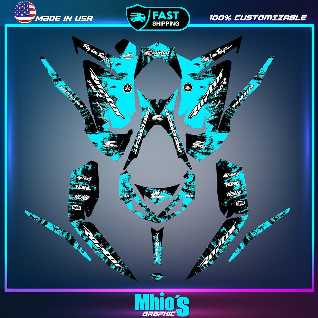 Yamaha Raptor 700 700R Graphics Kit 2013 2017 2022 to 2025 Decals ...