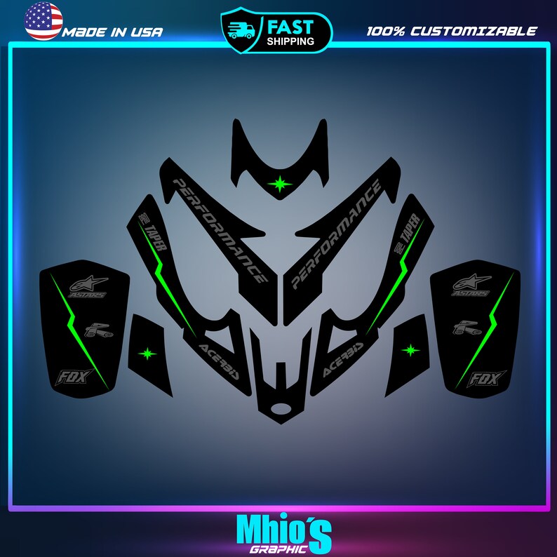 Polaris Predator 500 Graphics Full Decals Stickers Kit Atv| Polaris ...