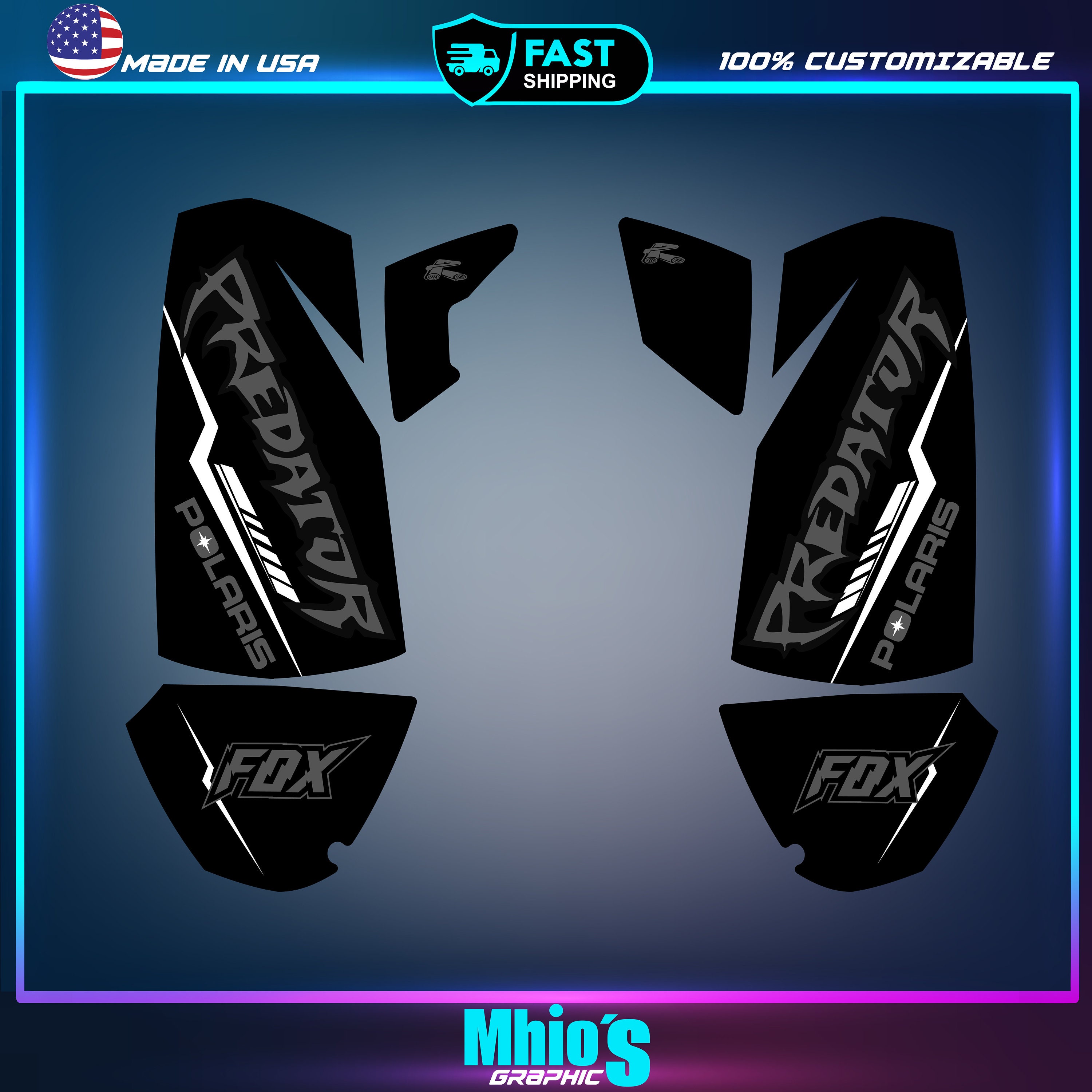 Polaris Predator 500 Graphics Full Decals Stickers Kit Atv| Polaris ...